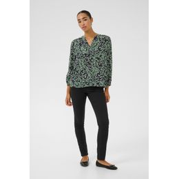 Kaffe Kurzarm-Bluse Regular fit Green Leopard