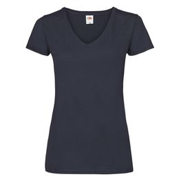 Fruit of the Loom - "Valueweight" T-Shirt V-Ausschnitt f&uuml;r Damen (Marineblau)