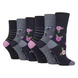 6 Paar Damen Baumwollsocken | Gemusterte weiche, nicht-bindende Alltagssocken