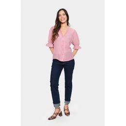 Saint Tropez Kurzarm-Bluse Gerade Passform Pink Nectar rose