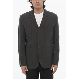 Neil Barrett Slim Fit Blazer mit 3 Kn&ouml;pfen, Seitenschlitzen und Revers in Grau