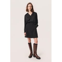 Soaked in Luxury Langarm-Bluse Gerade Passform Blac