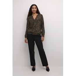 Kaffe Langarm-Bluse Regular fit Major Brown/Black Leopard