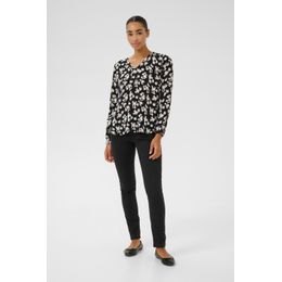 Kaffe Langarm-Bluse Regular fit Black/Turtledove Flower Print floral