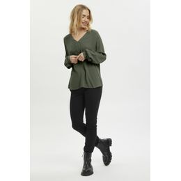 Kaffe Langarm-Bluse Regular fit Grape Leaf green