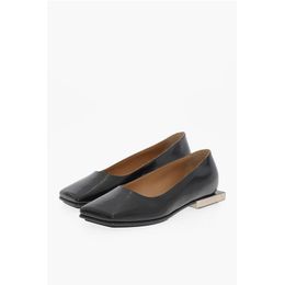 Maison Martin Margiela MM22 Lackleder-Ballerinas mit quadratischem Absatz in Schwarz