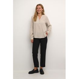 Kaffe Langarm-Bluse Regular fit Chinchilla/Chalk Stripe beige