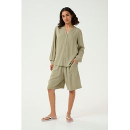 Kaffe Langarm-Bluse Regular fit Oil Green