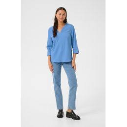 Kaffe Langarm-Bluse Regular fit Ebb and Flow blue
