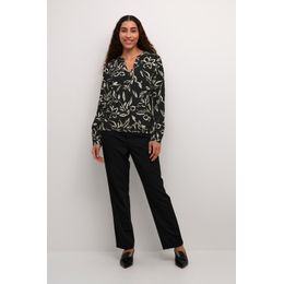Kaffe Langarm-Bluse Regular fit Black/Sand Painted Flower floral