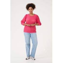Kaffe Langarm-Bluse Regular fit Raspberry pink