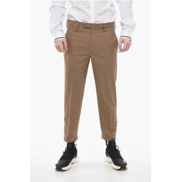 Neil Barrett Slim Fit JAMIE Hose mit Kn&ouml;chelrei&szlig;verschluss in Braun