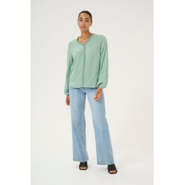 Kaffe Langarm-Bluse Regular fit Granite Green