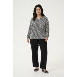 Kaffe Langarm-Bluse Regular fit Black/Moonstruck Retro Print black darkgrey