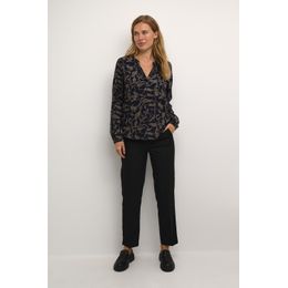 Kaffe Langarm-Bluse Regular fit Brindle/Midnight Doodle Print brown