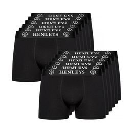 Henleys - "McBlacken" Boxershorts f&uuml;r Herren(12er-Pack) (Schwarz)