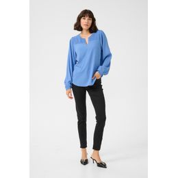 Kaffe Langarm-Bluse Regular fit Ebb and Flow blue