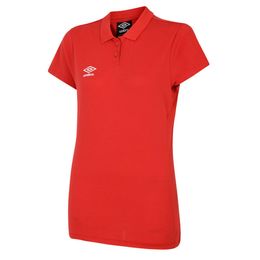 Umbro Damen/Ladies Club Essential Poloshirt (Zinnoberrot/Wei&szlig;)