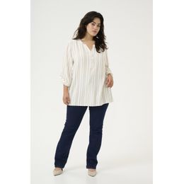 Kaffe Langarm-Bluse Regular fit Chalk / Chinchilla Stripe white