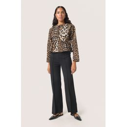 Soaked in Luxury Langarm-Bluse Feminine Form Leopard Pattern leopard