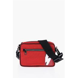 Neil Barrett G&uuml;rteltasche aus Nylon mit gepr&auml;gtem Logo-Patch in Rot