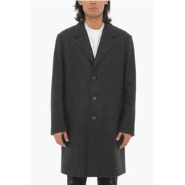 Neil Barrett Einreihiger Mantel aus Wollmischung im Slim Fit in Grau