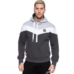 Akito Tanaka Herren Kapuzen Sweater Triple Tone grau