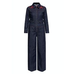 Queen Kerosin Damen Western Overall Roses Denim