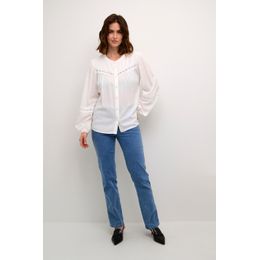 Kaffe Langarm-Bluse Regular fit Chalk white