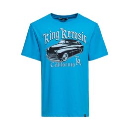 King Kerosin Herren T-Shirt California Greaser blau