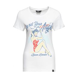 Queen Kerosin Damen Print T-Shirt I'm not your Angel offwhite