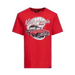 King Kerosin Herren Print T-Shirt Edsel rot