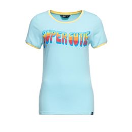 Queen Kerosin Damen Vintage Ringer T-Shirt Super Cutie gr&uuml;n
