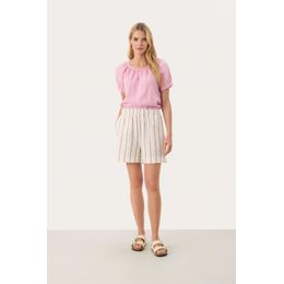 PART TWO Shorts Easy fit Eggnog and Brown Stripe brown white