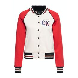 Queen Kerosin Damen College Sweatjacke Poodle Lounge rot