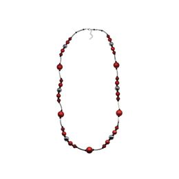 Steuer Modeschmuck Kette Metall Acryl schwarz rot