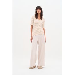 Inwear Jerseytop Slim fit Alabaster/Pure White stripe beige