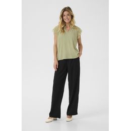 Cream Kurzarm-Bluse Straight fit Tea green