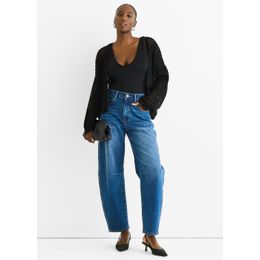 Schwarzer Offene Strickrand-zu-Rand-Cardigan