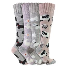 4 Paar Lange Weiche Lounge-Bett-Socken f&uuml;r Damen