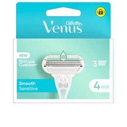 Gillette Venus Smooth Sensitive Ladeger&auml;t 4 Nachf&uuml;llungen 4 recambios