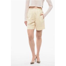 Woolrich Leinen-Mix-Shorts mit elastischem Bund in Beige