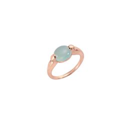 JAMELLI Ring Silber 925 ros&eacute;-vergoldet mit echtem Paraiba Chalcedon 10x8mm