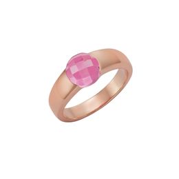 JAMELLI Ring Silber 925 ros&eacute;-vergoldet mit lavendel-farbenen Quarz-Stein (beh.)
