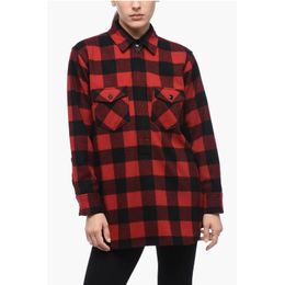 Woolrich Halbrei&szlig;verschluss-Shirt mit Karo-Motiv in Rot