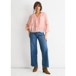 Bluse mit langen &Auml;rmeln und R&uuml;schendetail