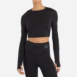 Umbro - "Pro" Kurzes Top f&uuml;r Damen - Training Lang&auml;rmlig (Schwarz)
