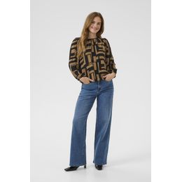 Kaffe Langarm-Bluse KAlorina Regular fit black brown