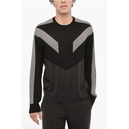 Neil Barrett Zweifarbiger MODERNIST Wollpullover in Nero, Grigio