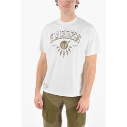 JAMES HARDEN x Neil Barrett T-Shirt mit Rundhalsausschnitt und Logo-Print in Beige